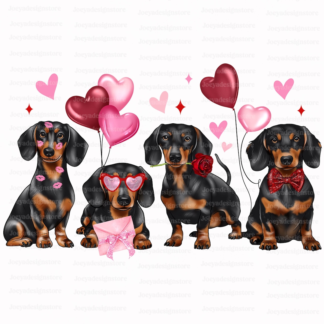 Dachshund Valentines PNG, Valentines Dog Png, Love Png, Dachshund Lover ...