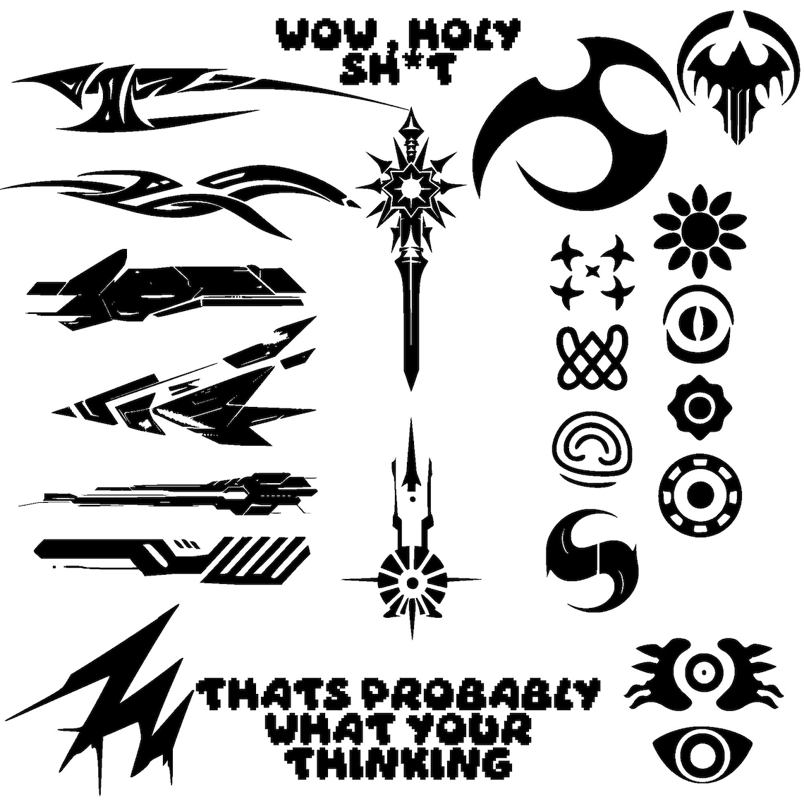 Y2K Vector Pack 1000+ | for Streetwear | Graphic Design | Building a Collection of Unique ...