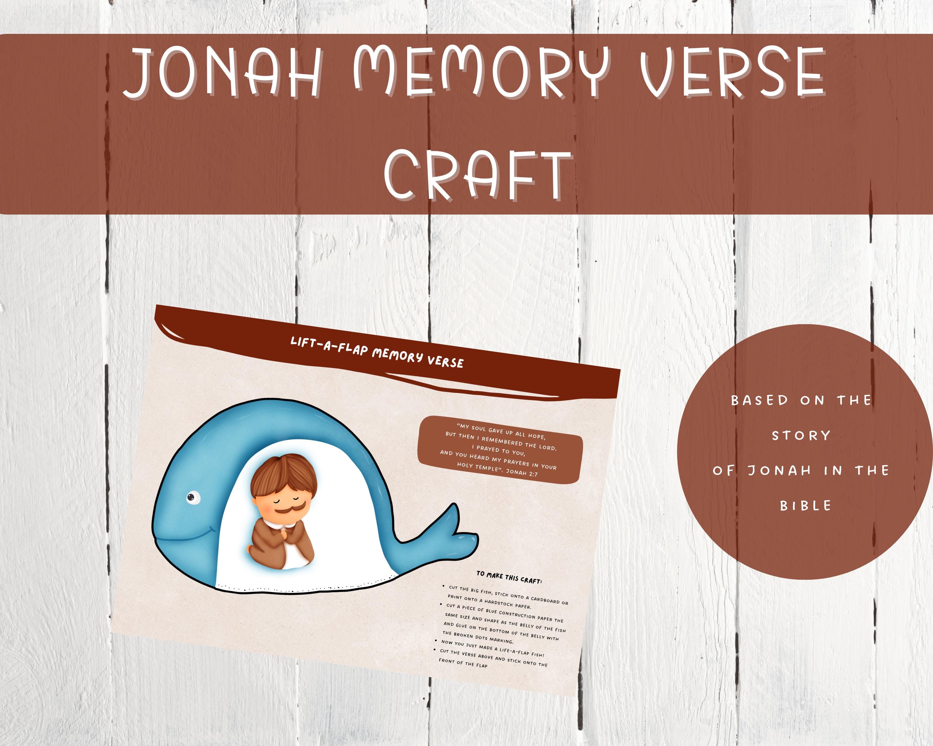 Memory Verse Craft, Jonah Bible Craft, Lift the Flap Craft, Sunday ...