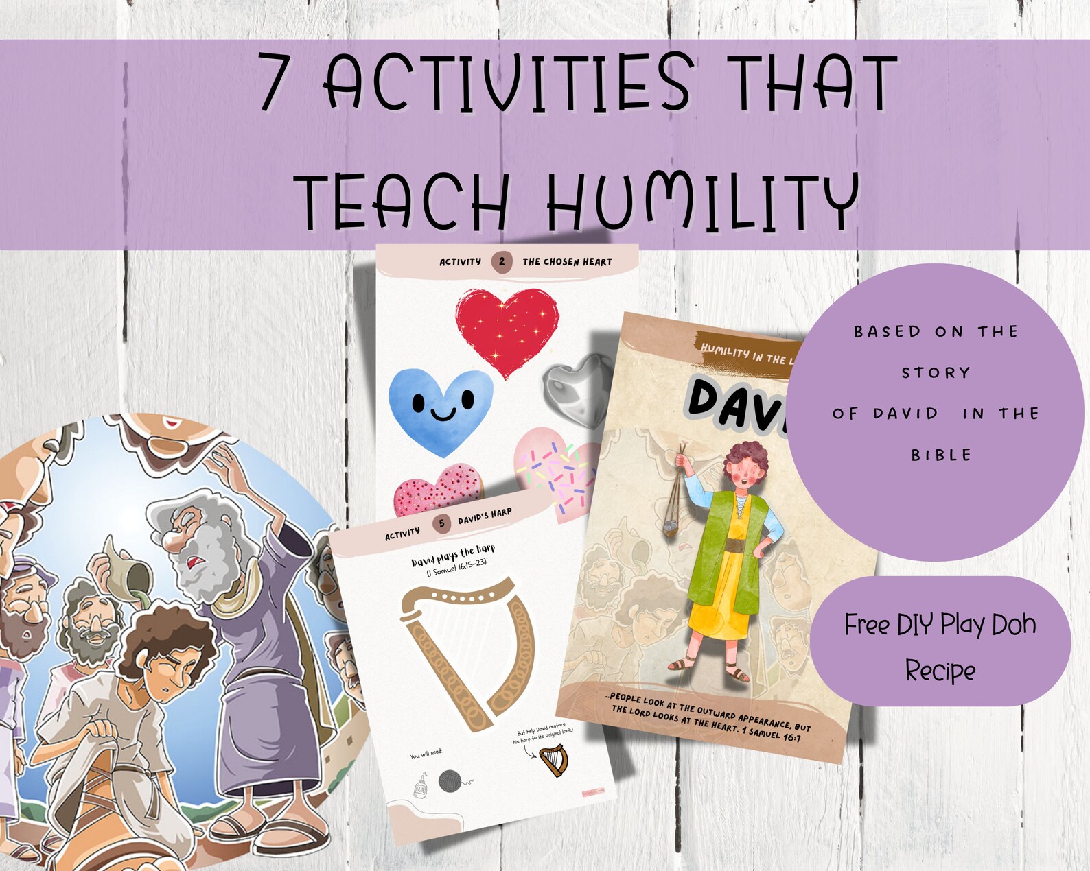 David Bible Activity Pack, Humility, Christian Homeschool, Bible Crafts ...