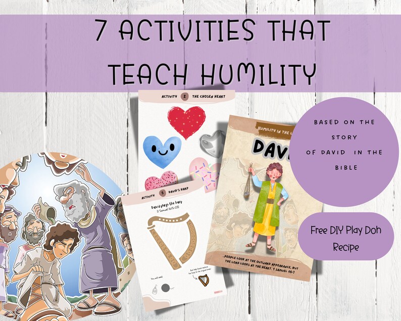 David Bible Activity Pack, Humility, Christian Homeschool, Bible Crafts ...