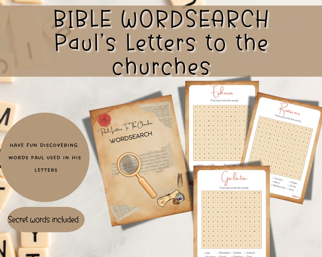 Letter to the Churches Bible Word Search Bundle, Christian Printable ...