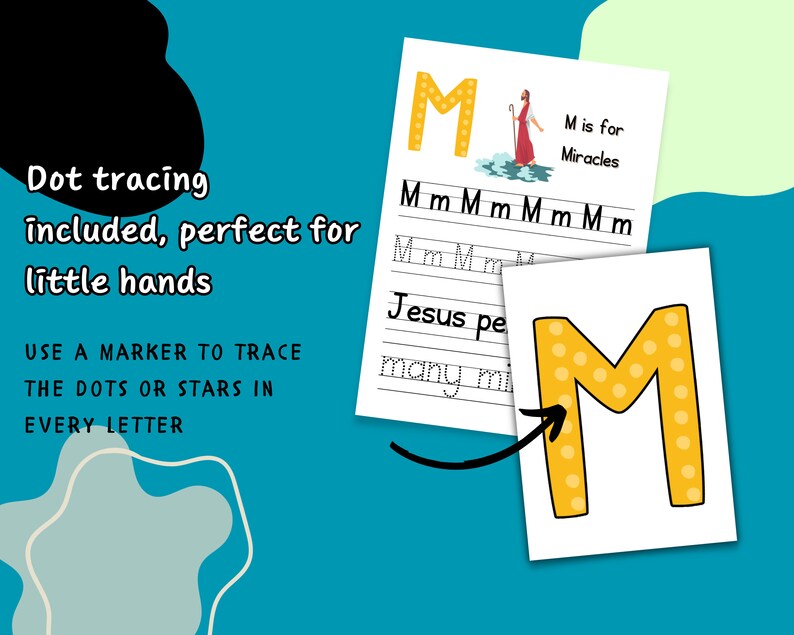 Bible Alphabet Tracing Worksheet, Christian Homeschool, Pre-k ...