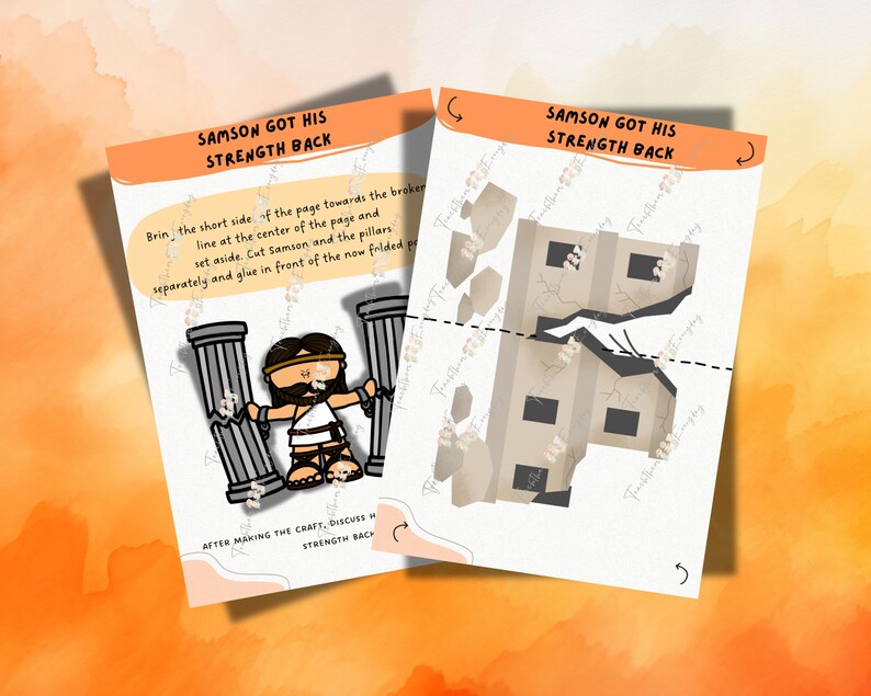 Samson Bible Craft, Kids Bible Stories, Christian Printable, Sunday ...