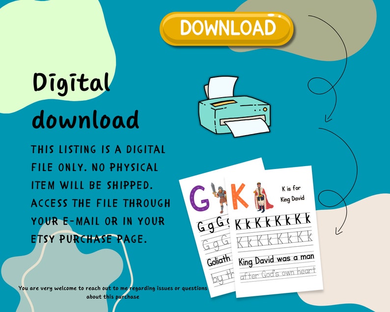 Bible Alphabet Tracing Worksheet, Christian Homeschool, Pre-k ...