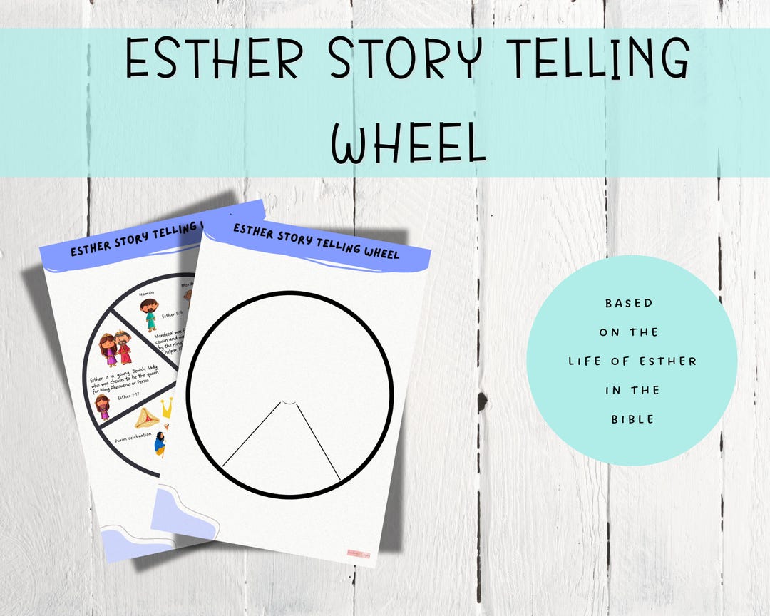 Esther Story Telling Wheel, Kids Bible Crafts, Christian Printable ...