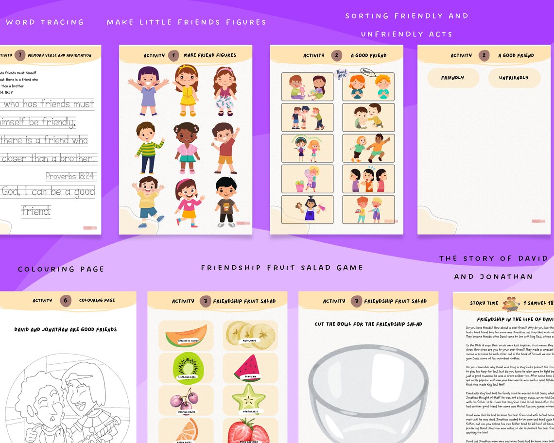 King David Bible Activities for Kids, Christian Preschool Printable ...