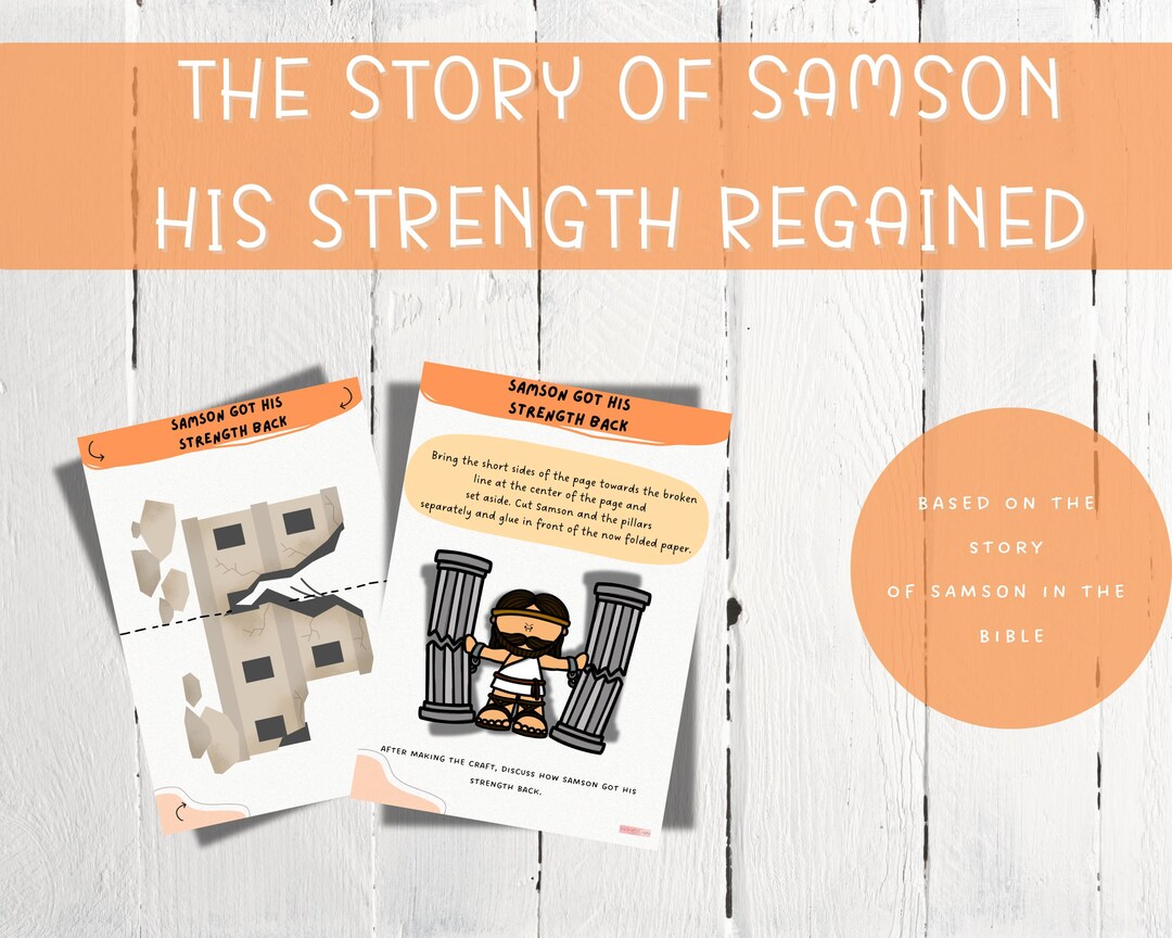 Samson Bible Story Craft: Christian Homeschool Printable (PDF) - Etsy