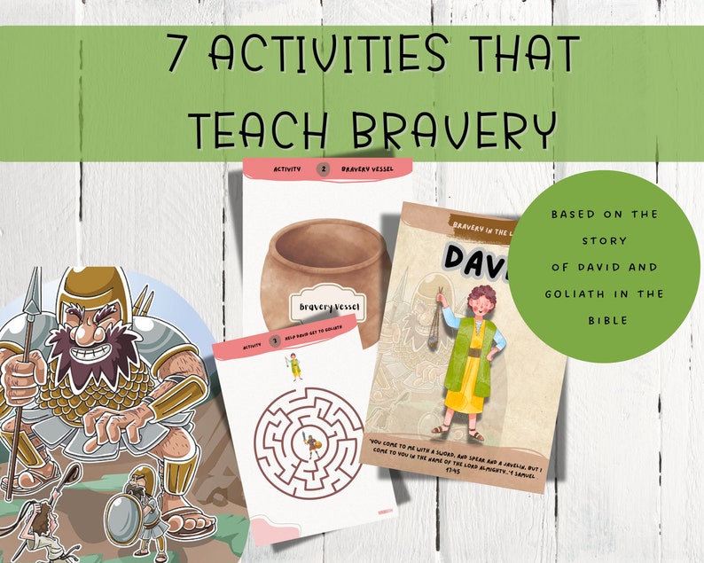 David Bible Activity Pack, Bravery, Christian Homeschool, Bible ...