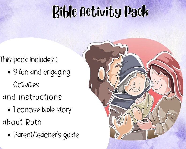 Ruth Bible Activity Pack, Loyalty, Christian Printable, Bible Heroes ...