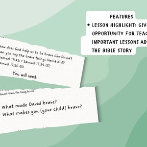 David Bible Activity Pack, Bravery, Christian Homeschool, Bible ...