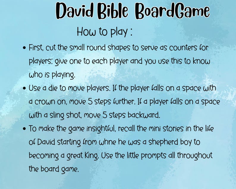 King David Bible Game, Christian Printable, Bible Lesson Guide, Kids ...