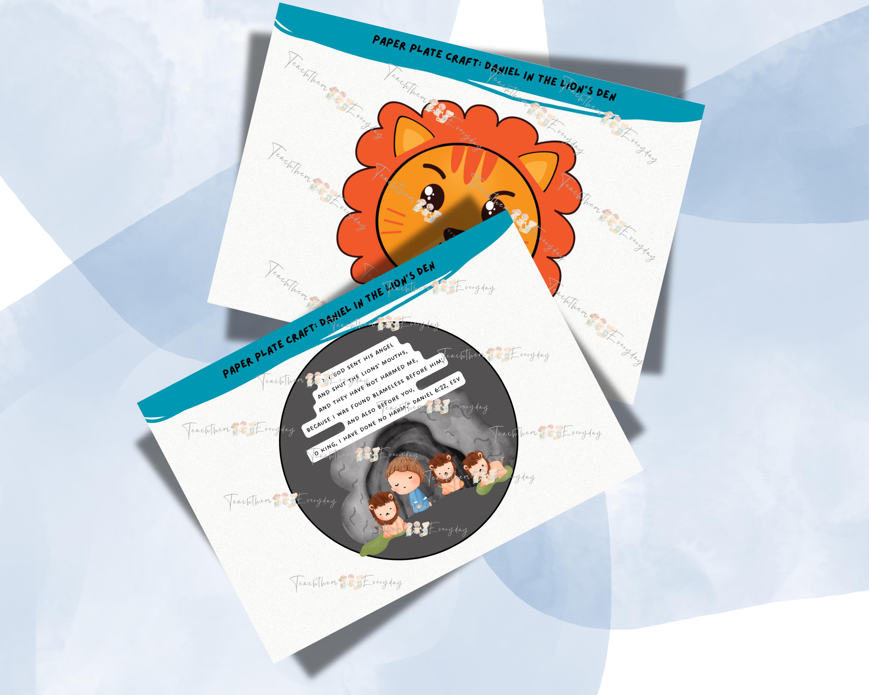 Lion's Den Paper Plate Craft, Kids Bible Crafts, Christian Printable ...