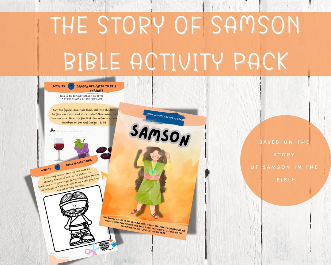 Samson Bible Activity Pack, Kids Bible Study, Kids Bible Crafts ...