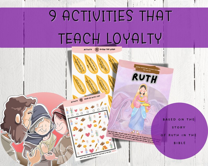 Ruth Bible Activity Pack, Loyalty, Christian Printable, Bible Heroes ...