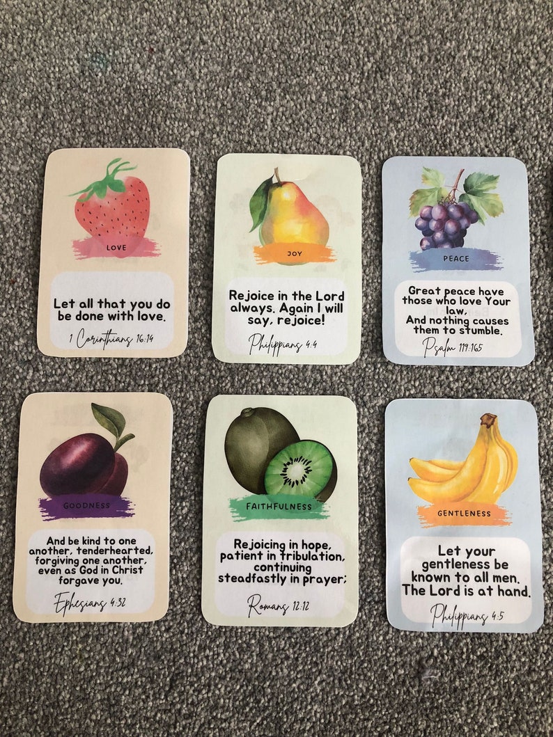 Fruit of the Spirit Flashcards/puzzles, Christian Homeschool, Bible ...