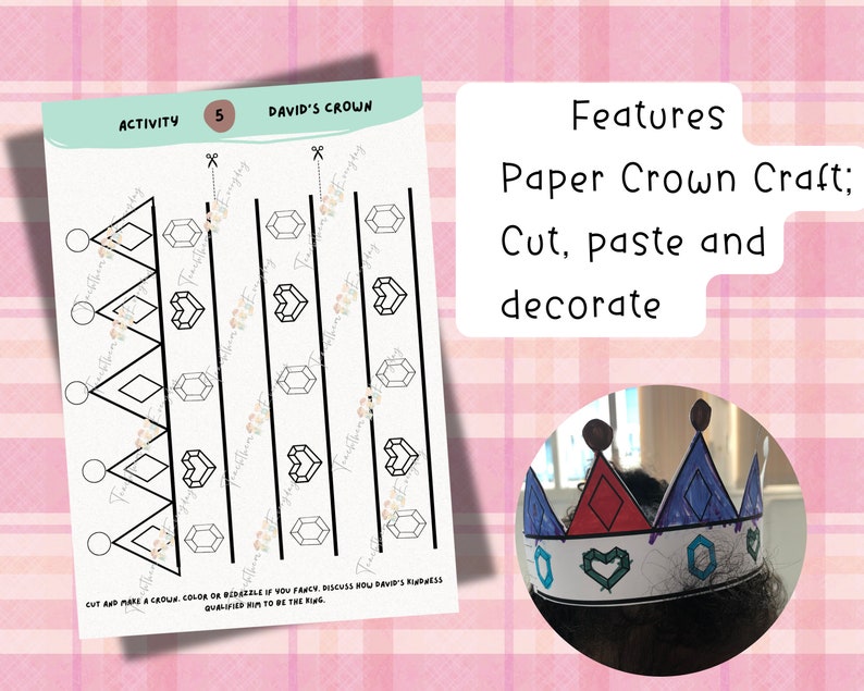 David Bible Activity Pack, Kindness, Christian Printable, Bible Crafts ...