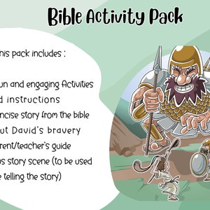 David Bible Activity Pack, Bravery, Christian Homeschool, Bible ...