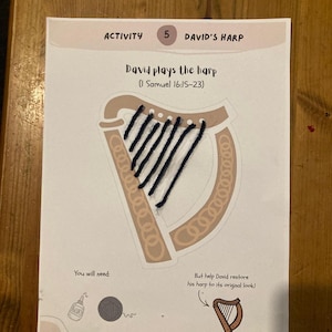 David Harp Craft, Christian Printable, Bible Activity for Kids, Bible ...