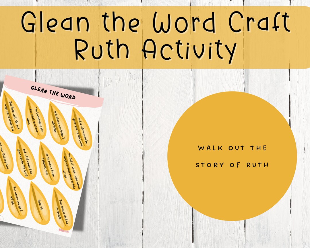 Bible Gleaning Activity, the Book of Ruth, Glean Wheat, Christian Printable, Sunday School ...