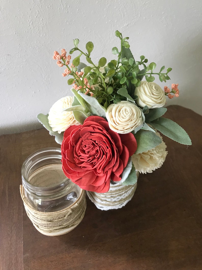 Wood Flower Bouquet Sola Wood Flower Centerpiece Spring - Etsy