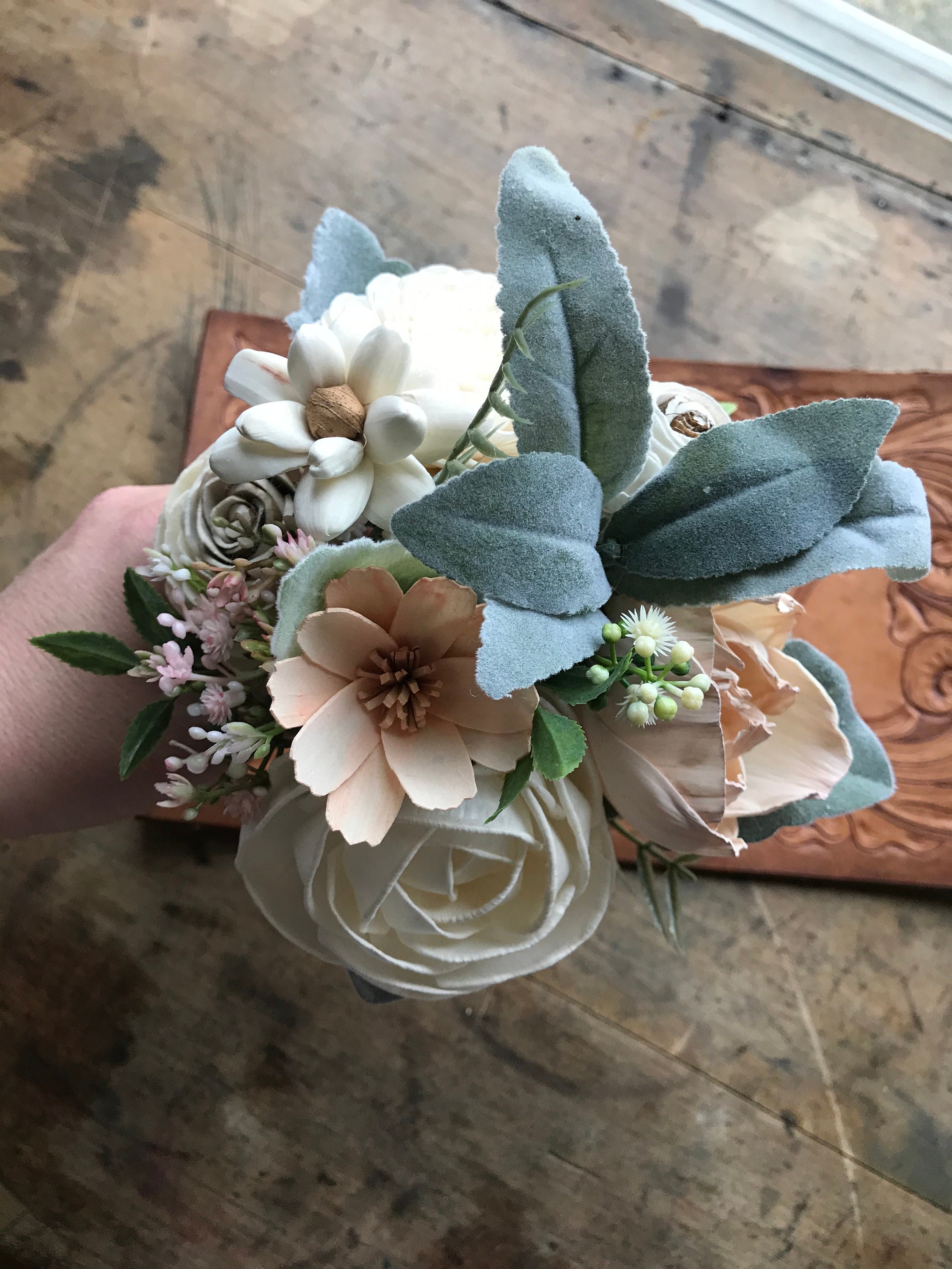 Wood flower bouquet sola wood flower centerpiece | Etsy