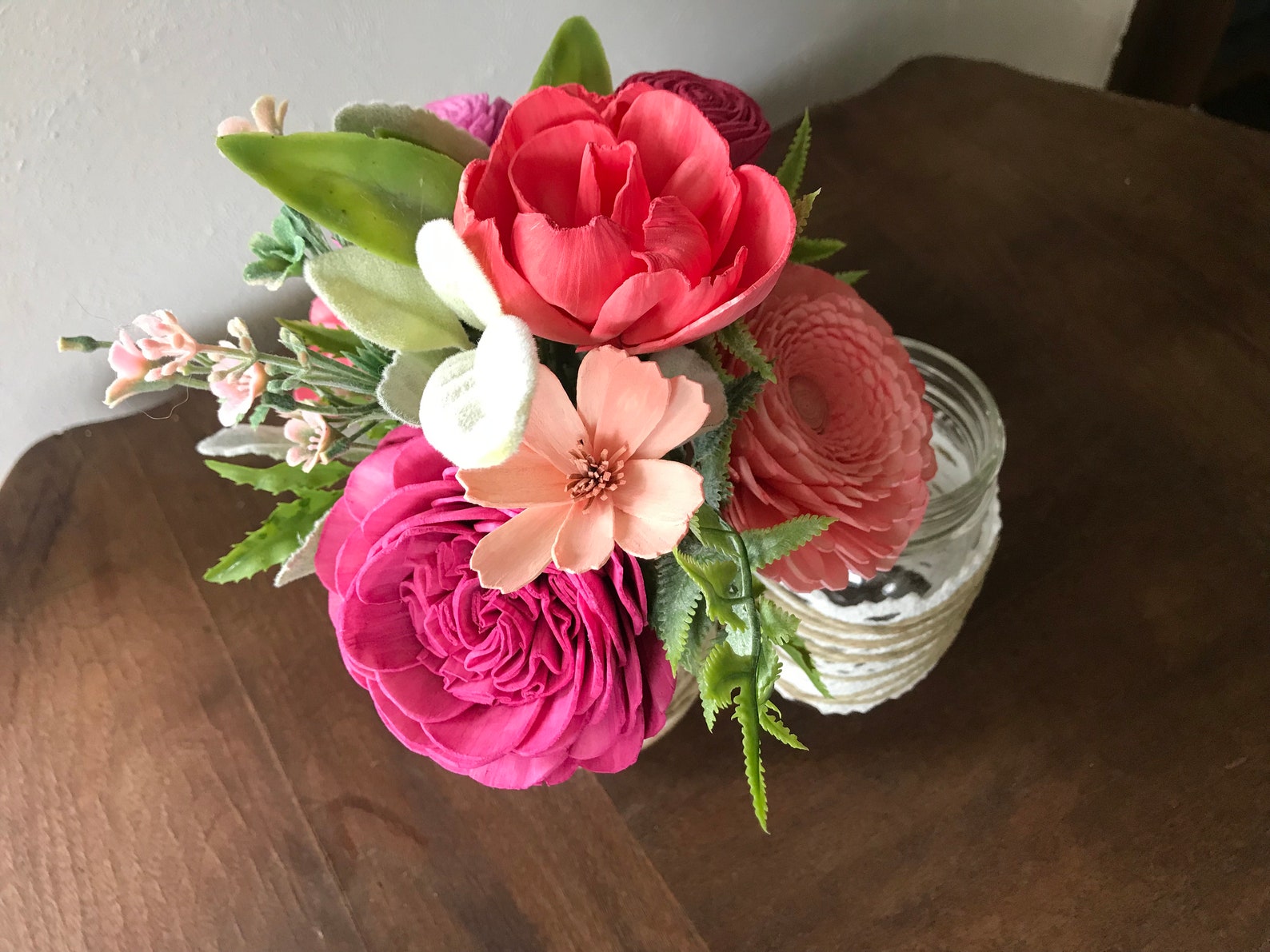 Wood Flower Bouquet Sola Wood Flower Centerpiece Spring Home - Etsy