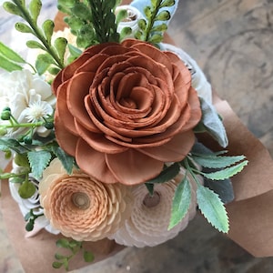 Wood Flower Bouquet, Sola Wood Flower Centerpiece, Home Decor, Zinnia ...