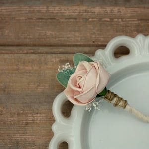 Blush Pink Boutonniere, Grooms Flower, Pin on Sola Wood Flower, Blush ...