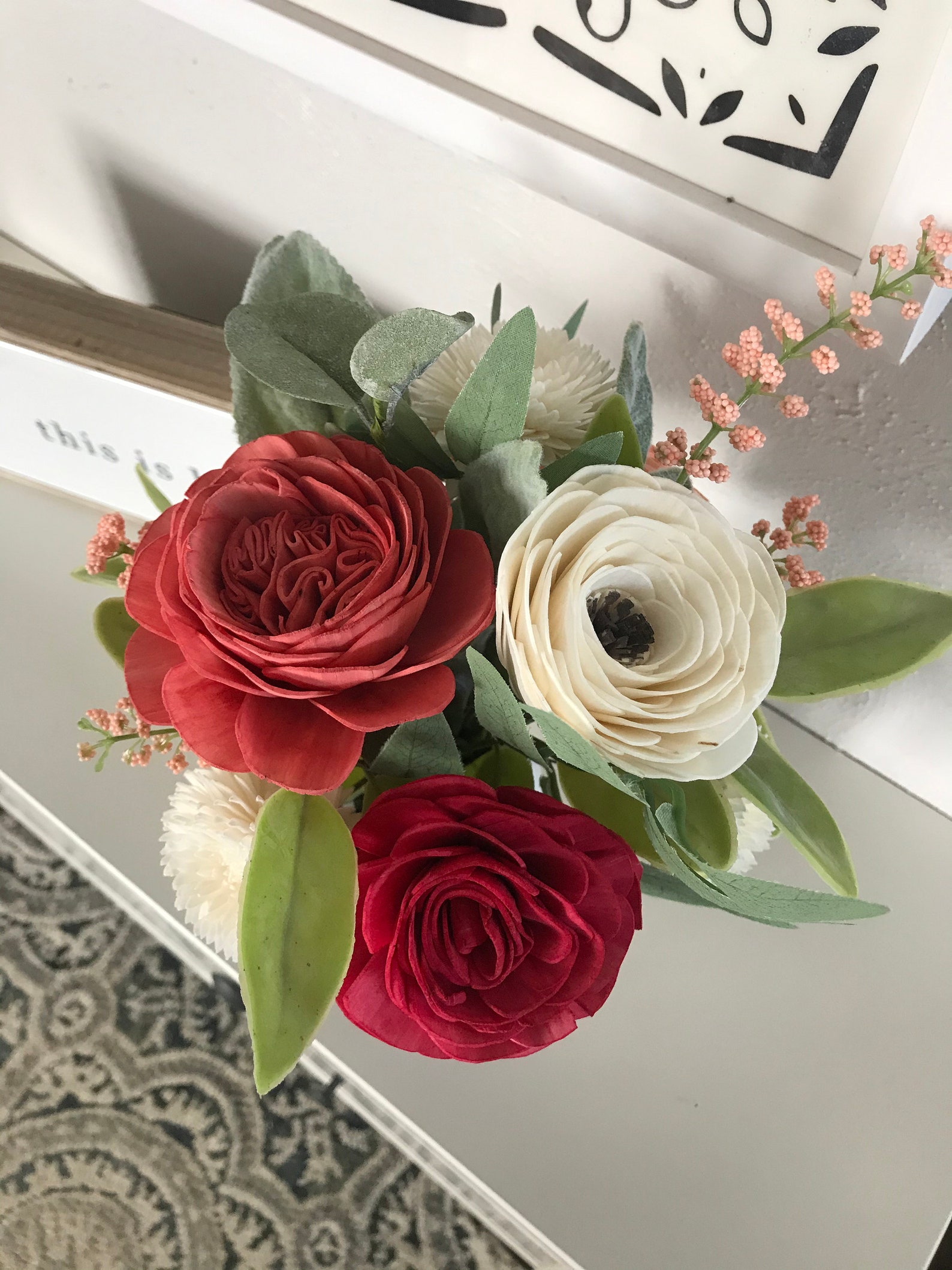 Wood Flower Bouquet Sola Wood Flower Centerpiece Spring - Etsy