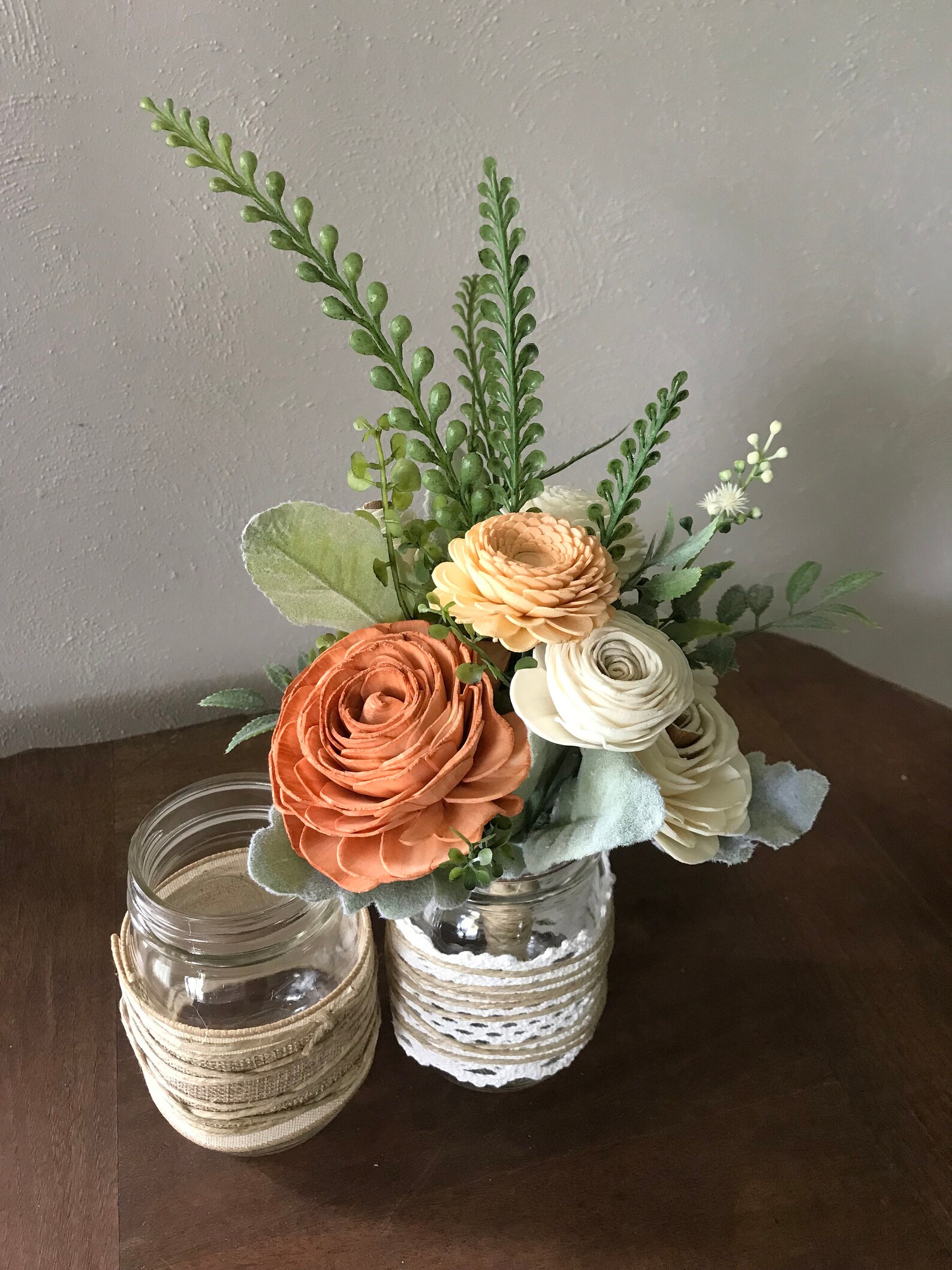 Wood flower bouquet sola wood flower centerpiece home decor | Etsy