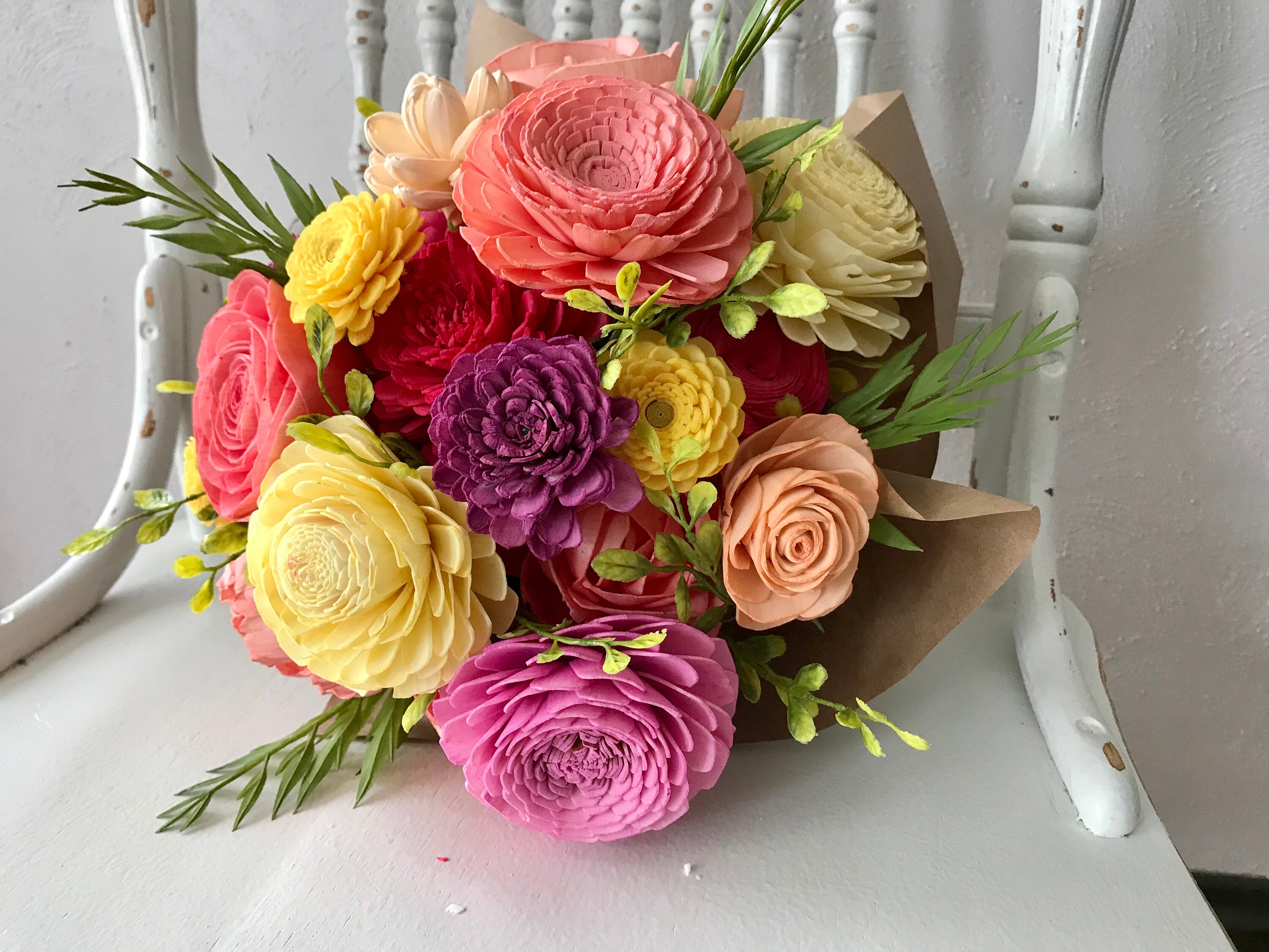 Wood flower bouquet sola wood flower centerpiece home decor | Etsy