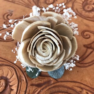 Wooden Boutonniere, Grooms Flower, Pin on Sola Wood Flower, Rose Gold ...