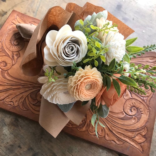 Sienna Copper Wedding Flowers Sola Wood Flowers Rust Wooden - Etsy