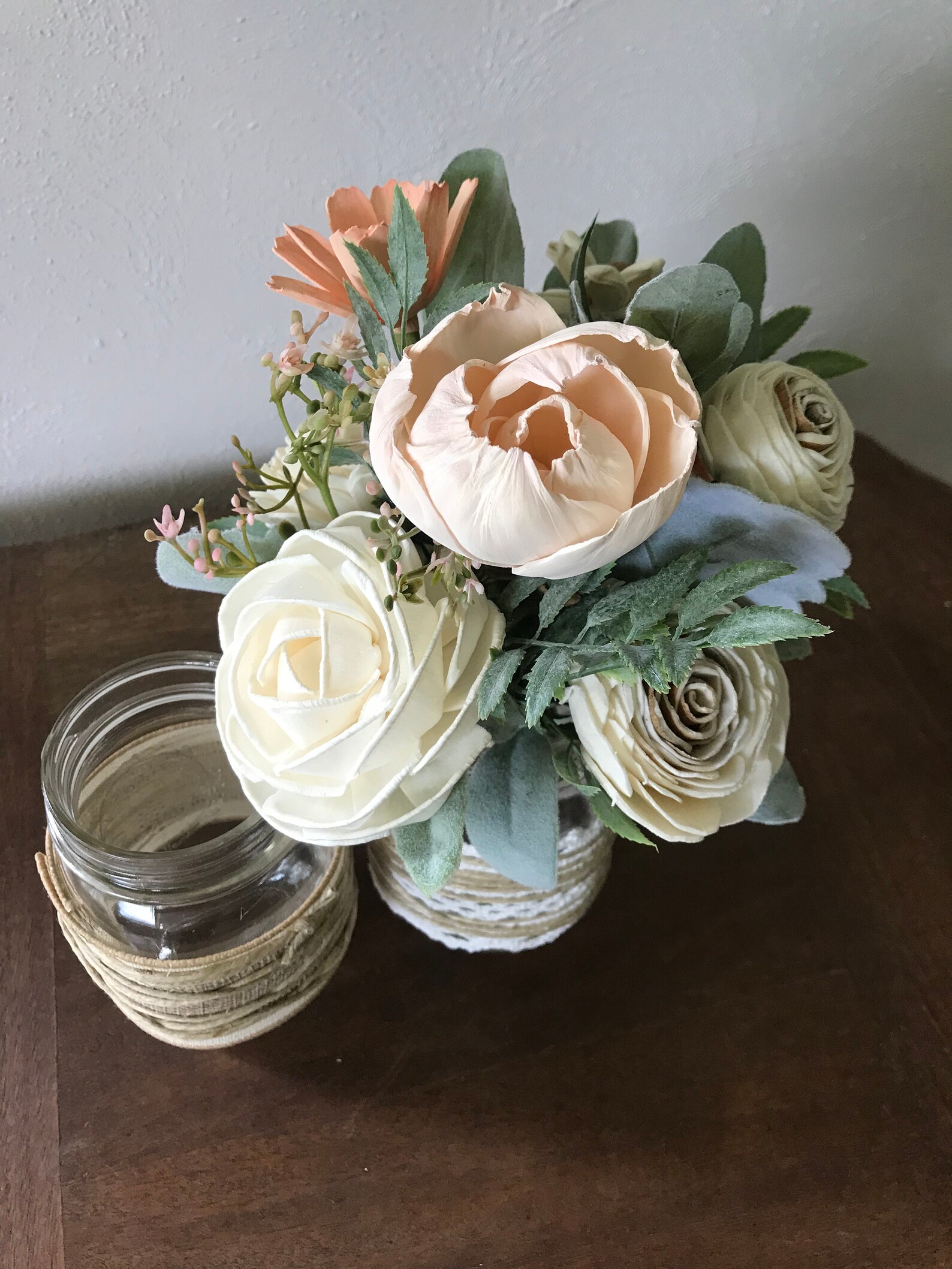 Wood Flower Bouquet, Sola Wood Flower Centerpiece, Mother's Day, Home ...