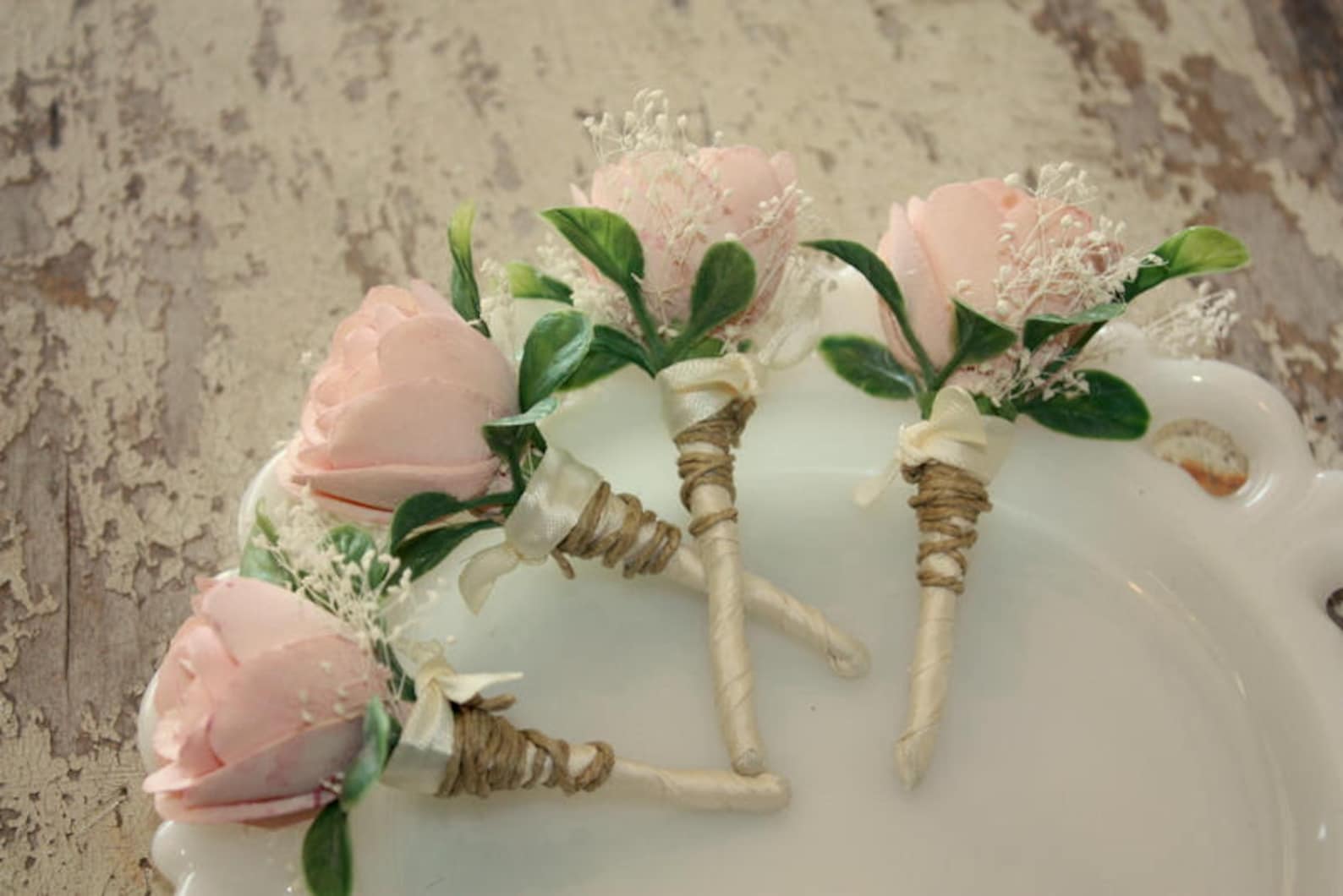 Blush Pink Boutonniere, Grooms Flower, Pin on Sola Wood Flower, Blush ...