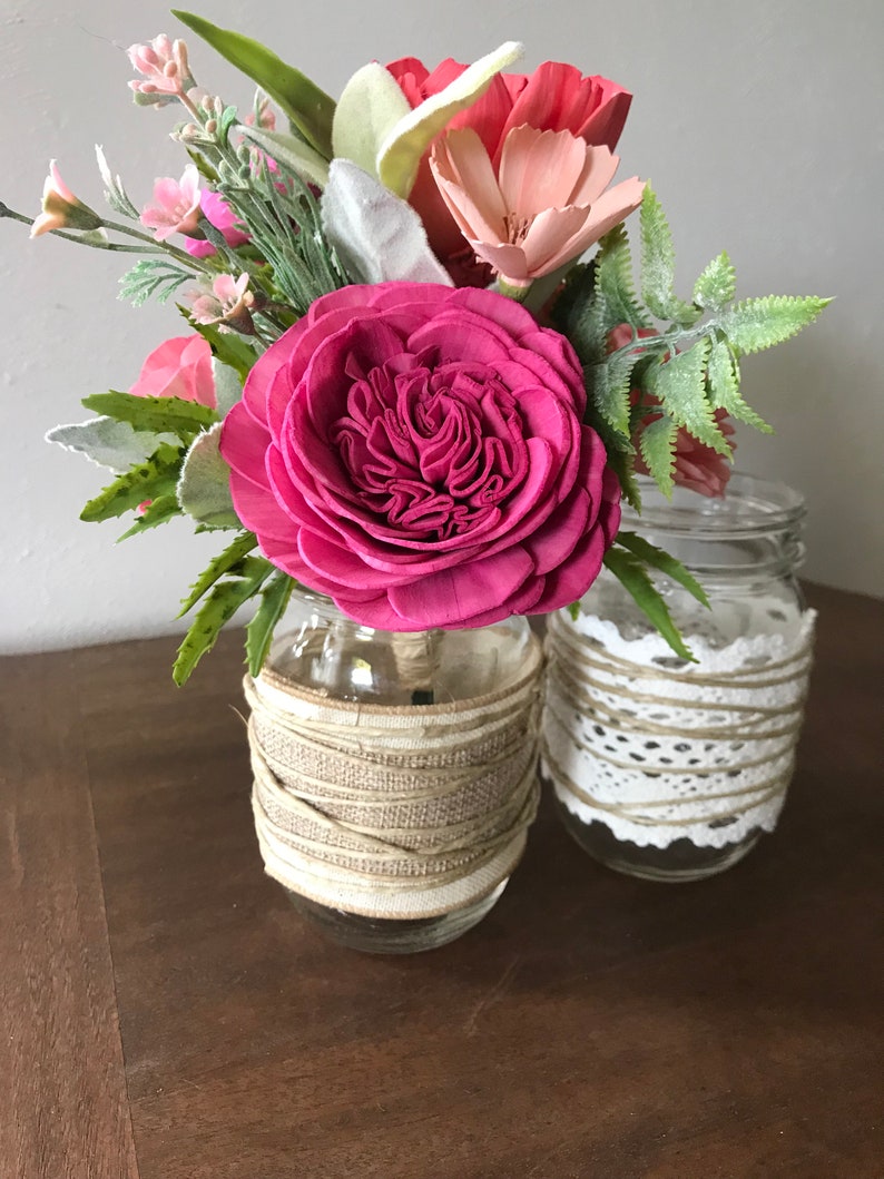 Wood Flower Bouquet Sola Wood Flower Centerpiece Spring Home - Etsy