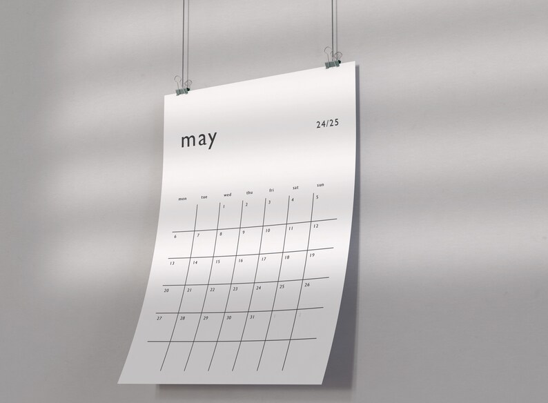 Printable Calendar Monthly 2024-2025 | Annual Calendar | MAY 2024 - MAY ...