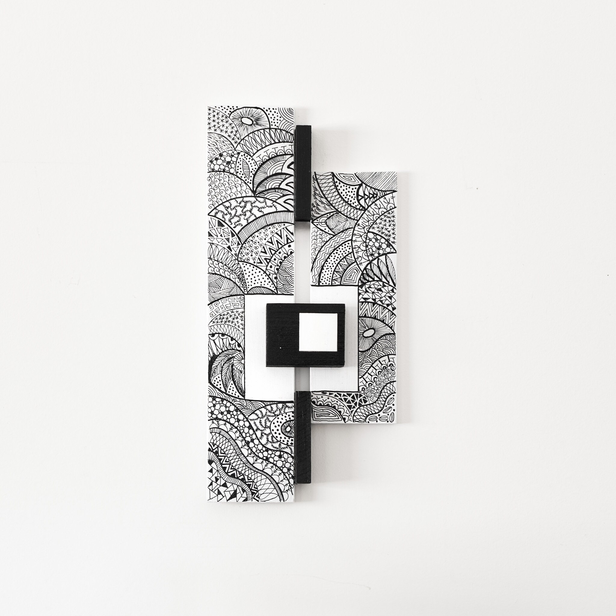 B&W Retro Modern Fusion Wall Art Wood Wall Decor for - Etsy