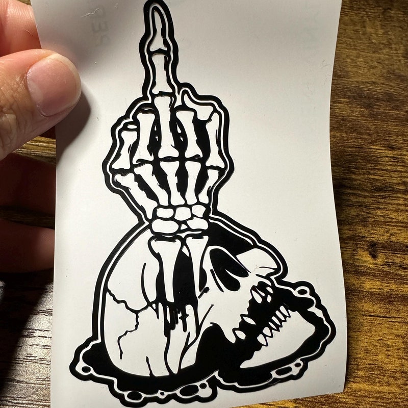 Skull Flipping off Svg - Etsy