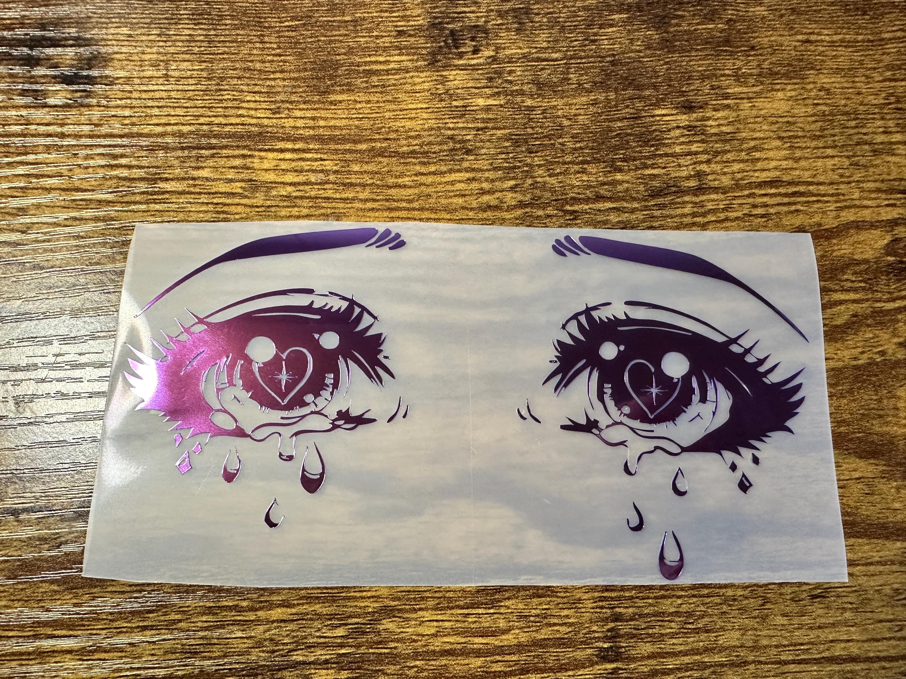 Anime Crying Eyes Vinyl Decal Sticker: Car, Laptop, Water Bottle - Etsy