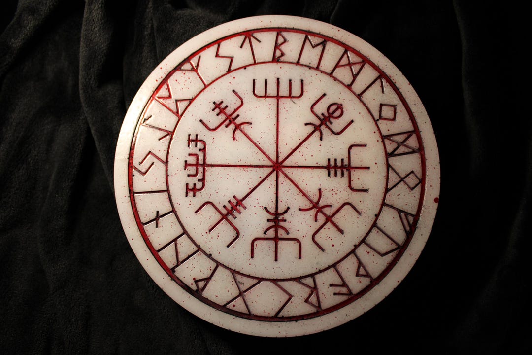 Nordic Vegvisir, Futhark Runes ,divination Mat, Viking, Table Decor ...