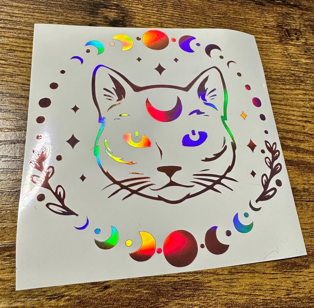 Moon Phase Cat Decal Sticker- Wiccan Cat - Witchy Cat - Car Window ...