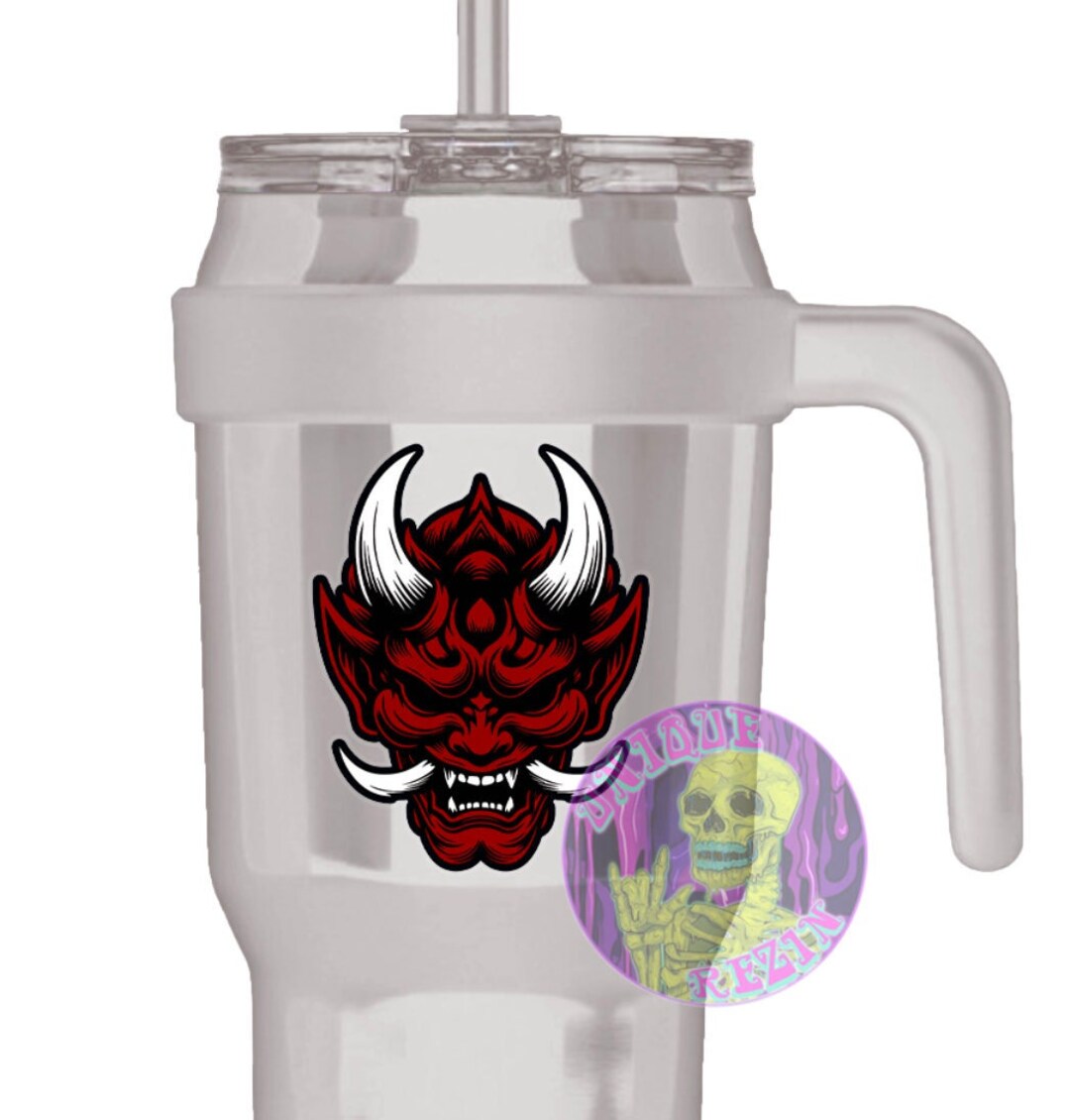 Japanese Oni Mask Stickers #2 - Laptop Tumbler Motorcycle Car Notebook ...