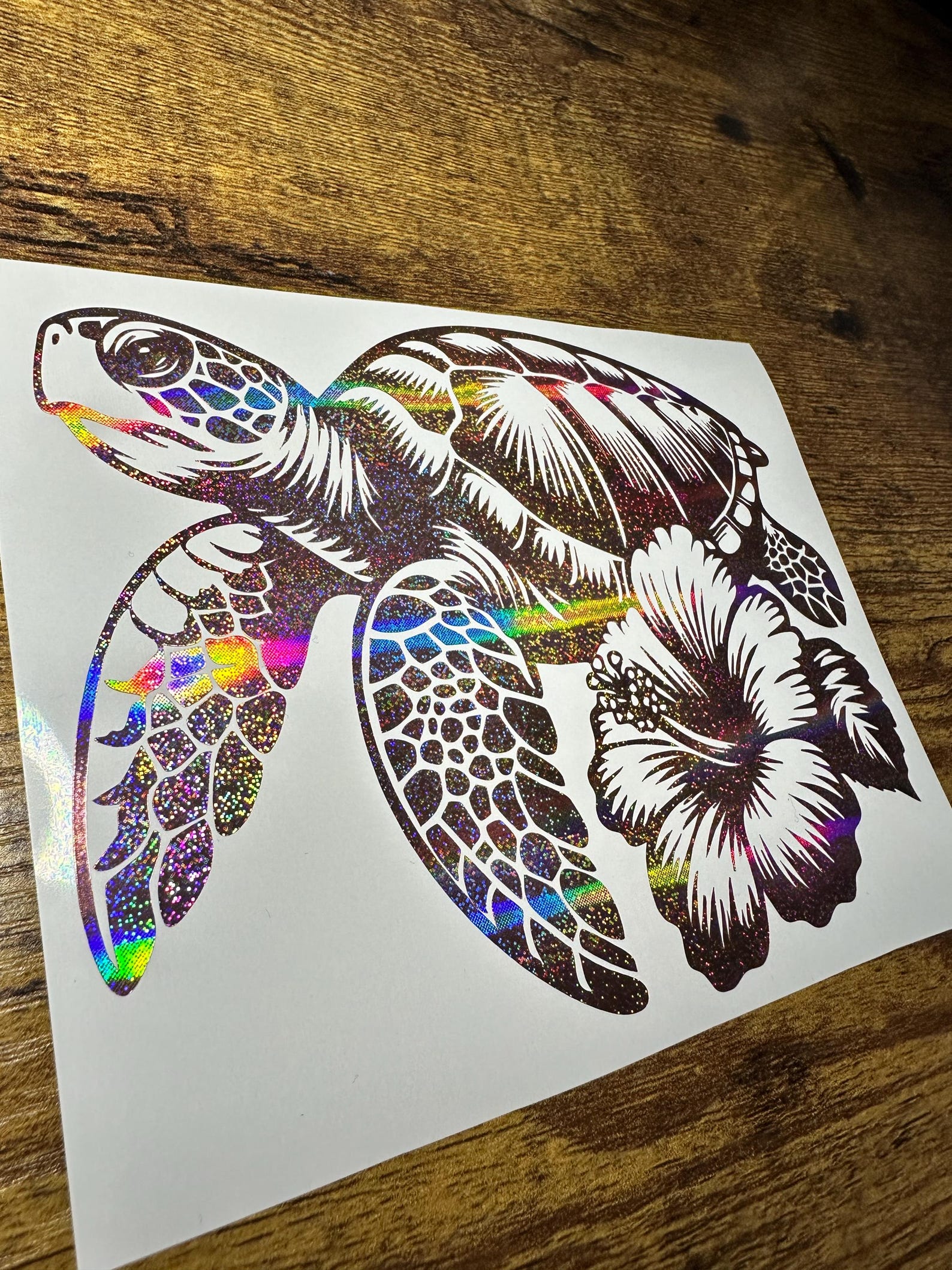 Sea Turtle Vinyl Decal: Ocean Flower Car Laptop Sticker - Etsy