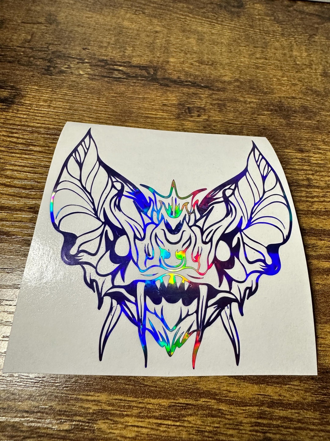 Bat With Bull Ring Decal Sticker- Bat - Car Window Laptop Water Bottle ...