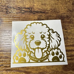 Poodle Vinyl Decal Sticker- Peeking - Cute- Peak a Boo- Peaking Dog ...