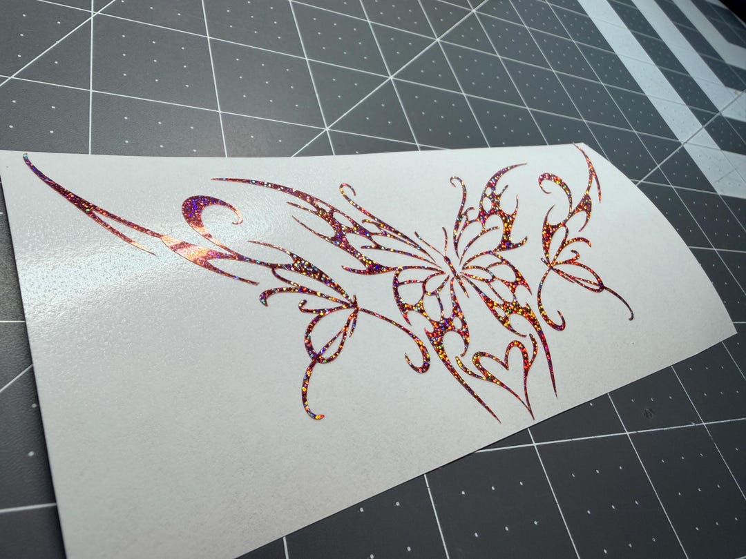 Butterfly Heart Tramp Stamp Vinyl Decal – Style 3 Car Window, Laptop ...