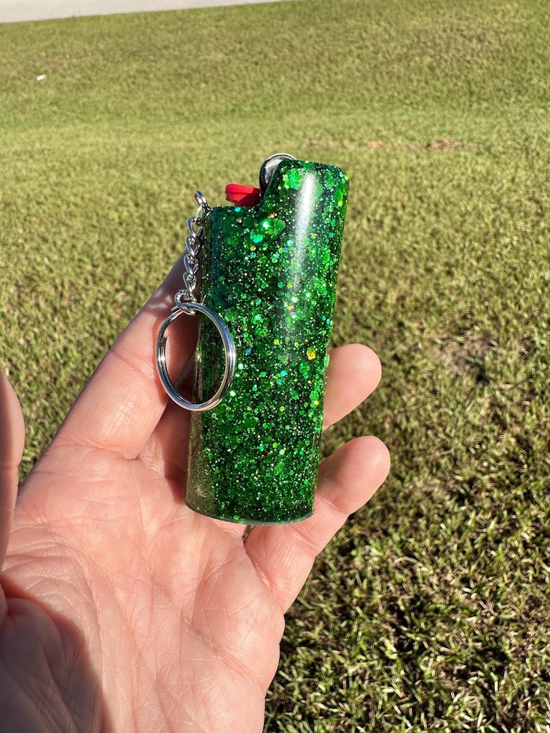 Resin Lighter Cover Keychain -custom Glitter- Sleeve- Lighter Holder ...