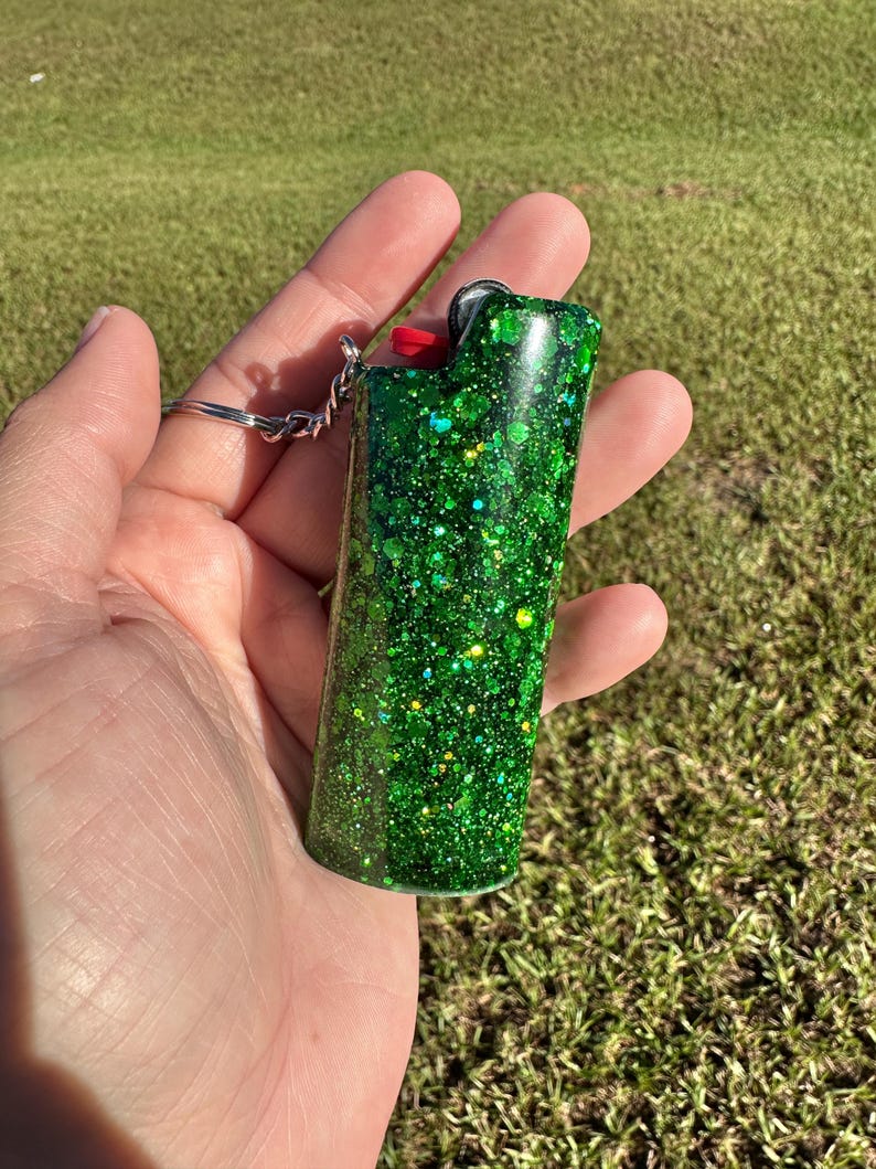 Resin Lighter Cover Keychain -custom Glitter- Sleeve- Lighter Holder ...